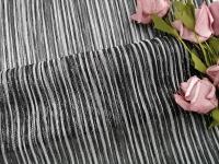 China Party 100 yards Black Metallic Lurex Mesh Pleated Lace Fabric for sale