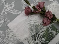 China Lightweight White Chantilly Lace Fabric Bridal Wedding Dress Fabric for sale