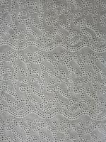 China Ivory Embroidered Eyelet Fabric for sale