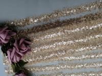 China Lady Dress Decoration 60 Yards Linear Embroidered Sequin Lace Fabric for sale
