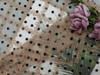 China 125cm Polka Dot Embroidery Flocked Tulle Mesh Fabric for sale