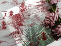China Tulle Mesh Red Embroidered Lace Fabric For Girl Dress for sale