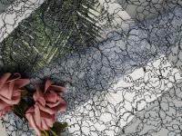 China Blue Floral Cord Lace Embroidery Lightweight Corded Lace Party Fabric for sale