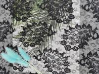 China Paisley French Lace Black Lightweight Tulle Lace Fabric for sale