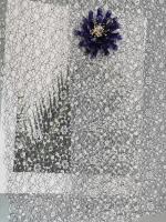 China White Black Two Tone Lace Fabric Tulle Embroidery Polyester Nylon Lace Trim for sale