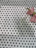 China Black Dot Tulle Crinkle Flocked Pleated Mesh Fabric for sale