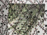 China Multicolor Lace Bead Embroidered Sequin Mesh Fabric for sale