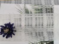 China White Geometric Mesh Tulle Lace Fabric Lightweight Lady Dress Fabric for sale