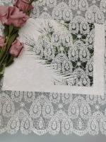 China Heart Pattern Embroidery Crochet Lace Fabric Chemical Wedding Dress Lace for sale
