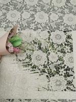 China Crochet Chemical Floral Embroidery Heavyweight Lace Fabric for sale