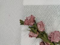 China 125CM White Zipper Embroidered Cotton Lace Fabric for sale