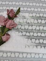 China White Heart Linear Mechanical Stretch Lace Fabric Evening Dress Fabric for sale