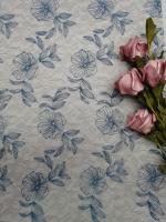 China Blue Voile Embroidered Lace Fabric Floral Tulle Mesh for sale
