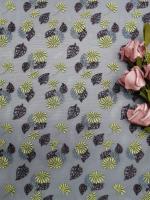 China 125CM 3D Floral Lace Fabric Colored Voile Embroidery Metalic Tulle for sale