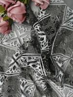 China Geo Diamond Tulle Embroidered Lace Fabric Curtain Cloth for sale