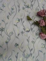 China Small Scale Flower Lace  Tulle Colored Embroidery Fabric Lady Dress Textile for sale