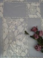 China Beige Cotton Embroidery Corded Fabric Bed Floral Tulle Cloth for sale