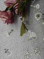 China Colored Foil Printed Embroidered Lace Fabric Shimmer Tulle for sale