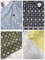 China 100 Yards Floral Cotton Embroidered Eyelet Fabric Children Garment Fabric for sale