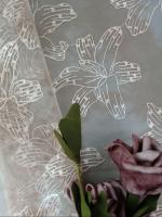 China Pink Color Printed Embroidered Lace Fabric Floral Tulle Mesh Table Runner for sale