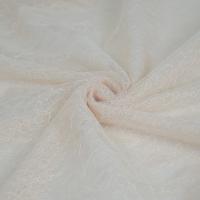 China Cream Floral Overlay Sheer Embroidered Lace Tulle Fabric OEKO - Tex Standard for sale