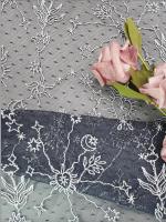 China Star Embroidered Mesh Lace Fabric Wedding Dress Fabric for sale