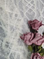 China 3D Flower Sequin Embroidered Fabric Bridal Net Tulle Lace Fabric with Sequin for sale