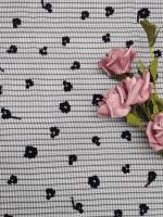 China Flower Tulle Flocked Mesh Fabric Mesh with flocking design for sale