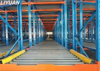 China FIFO Gravity Feed Pallet Racking 1200 Kg Heavy Duty Steel Roller Sliding for sale