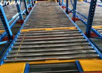 China FIFO Gravity Feed Pallet Racking 1200 Kg Heavy Duty Steel Roller Sliding for sale