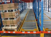 China FIFO Gravity Feed Pallet Racking 1200 Kg Heavy Duty Steel Roller Sliding for sale
