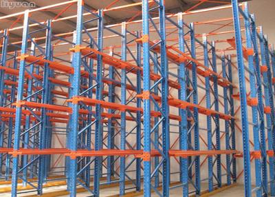 China Metal Storage Drive In Warehouse Racking , Drive Through Pallet Rack System for sale