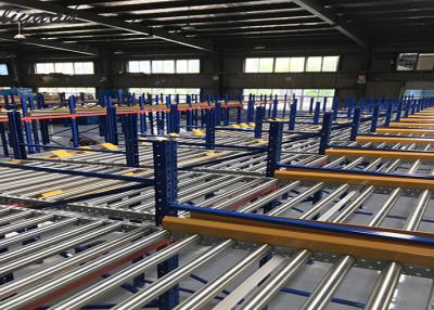 China Galvanized Gravity Flow Pallet Rack Intensive Storage Roller Depth 1.5-2.5mm for sale