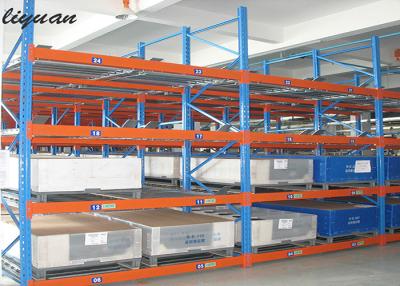 China Cold Rolled Steel Gravity Flow Pallet Rack Blue Orange For Garage Rackings for sale