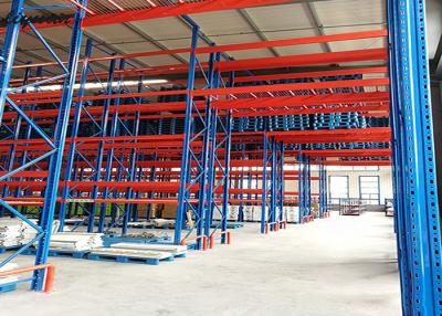 China Storehouse Very Narrow Aisle Racking Adjustable Width 2300-3500mm Blue Coated for sale