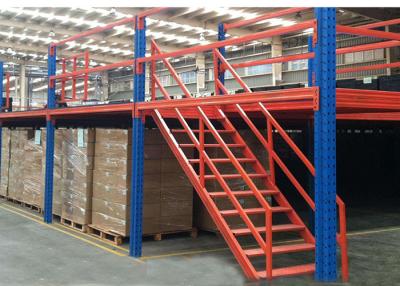 China Storehouse Storage Mezzanine Structure Blue Red Coating Quick Installation for sale