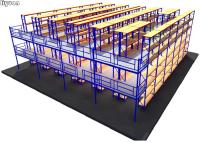 China Powder Coated Mezzanine Racking System Multi - Level Steel Structure Shelves Racks for sale