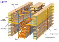China Powder Coated Mezzanine Racking System Multi - Level Steel Structure Shelves Racks for sale