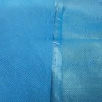 China Medical Bed Sheet Blue White 25gsm Fabric + 15gsm Film Laminated Nonwoven for sale