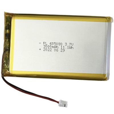 China 3.7V 3000mAh Rechargeable Lithium Polymer Battery 605080 For Electronic Products for sale
