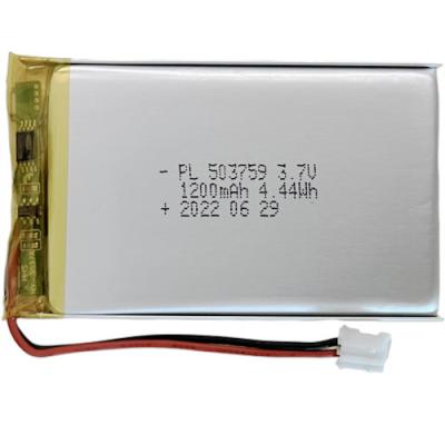 China 3.7V 1200mAh Rechargeable Lithium Polymer Battery 503759 for Advisement Player for sale
