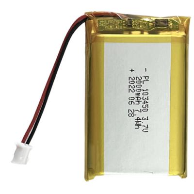 China 3.7V 2000mAh Rechargeable Lithium Polymer Battery 103450 for Electric Breast Pump for sale