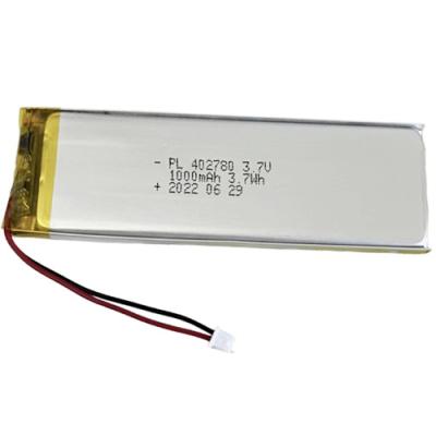 China 3.7V 1000mAh Rechargeable Lithium Polymer Battery 402780 for Atomizer Charging Box for sale