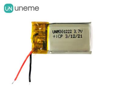 China Custom Small Lipo Battery 3.7V 301222 50mAh Weight 2.0g AC Impedance  1KHz for sale