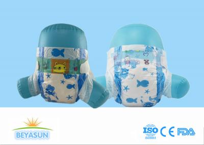 China Breathable Disposable Baby Diaper Custom Logo Non Woven Fabric 480ml Absorbent NB Size for sale