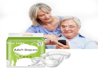 China White Disposable Incontinence Briefs Ultra Thin High Absorption Elastic Waistband Adult Diapers OEM for sale