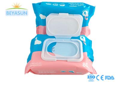 China Disposable Baby Water Wet Wipes 80 Pcs Bag OEM Gentle Skin Care Cleaning Soft Non-Woven 150x200mm for sale