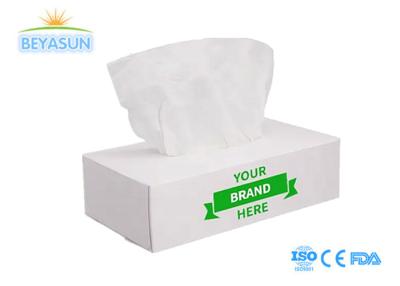 China Soft Box Facial Tissue 2 Ply 11GSM 130 Sheets Virgin Wood Pulp White Flat Box for sale