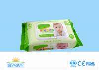 China Natural Baby Disposable Wet Wipes 80pcs Flushable Hand Mouth Cleaning Nonwoven 40gsm for sale