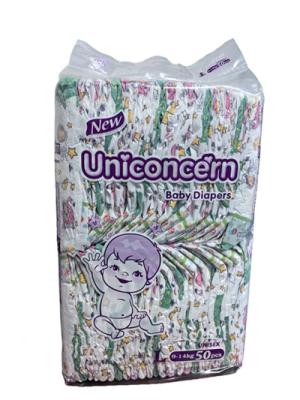 China Uniconcern Soft Breathable Disposable Baby Diapers Custom Sizes 3-6 for sale
